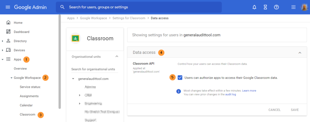 Google Admin Console Configuration – Audit Google Classrooms - GAT ...