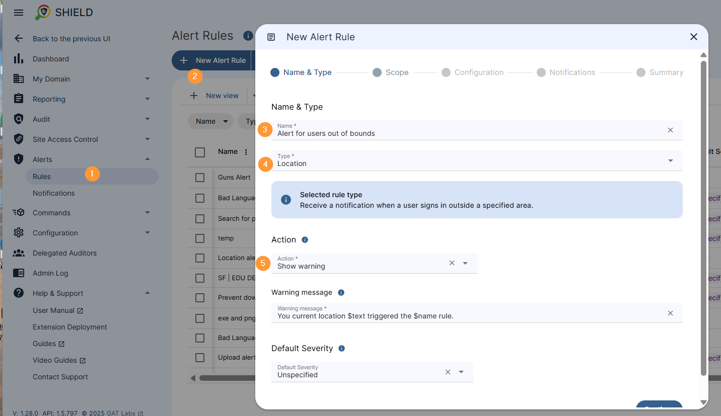 Alert Rules - Location - GAT Knowledge Base