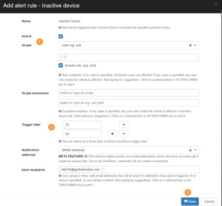 Create Alerts for Inactive Devices