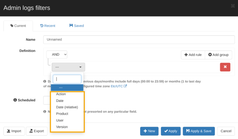 How to access the record of administrative actions with GAT+ Admin Log?