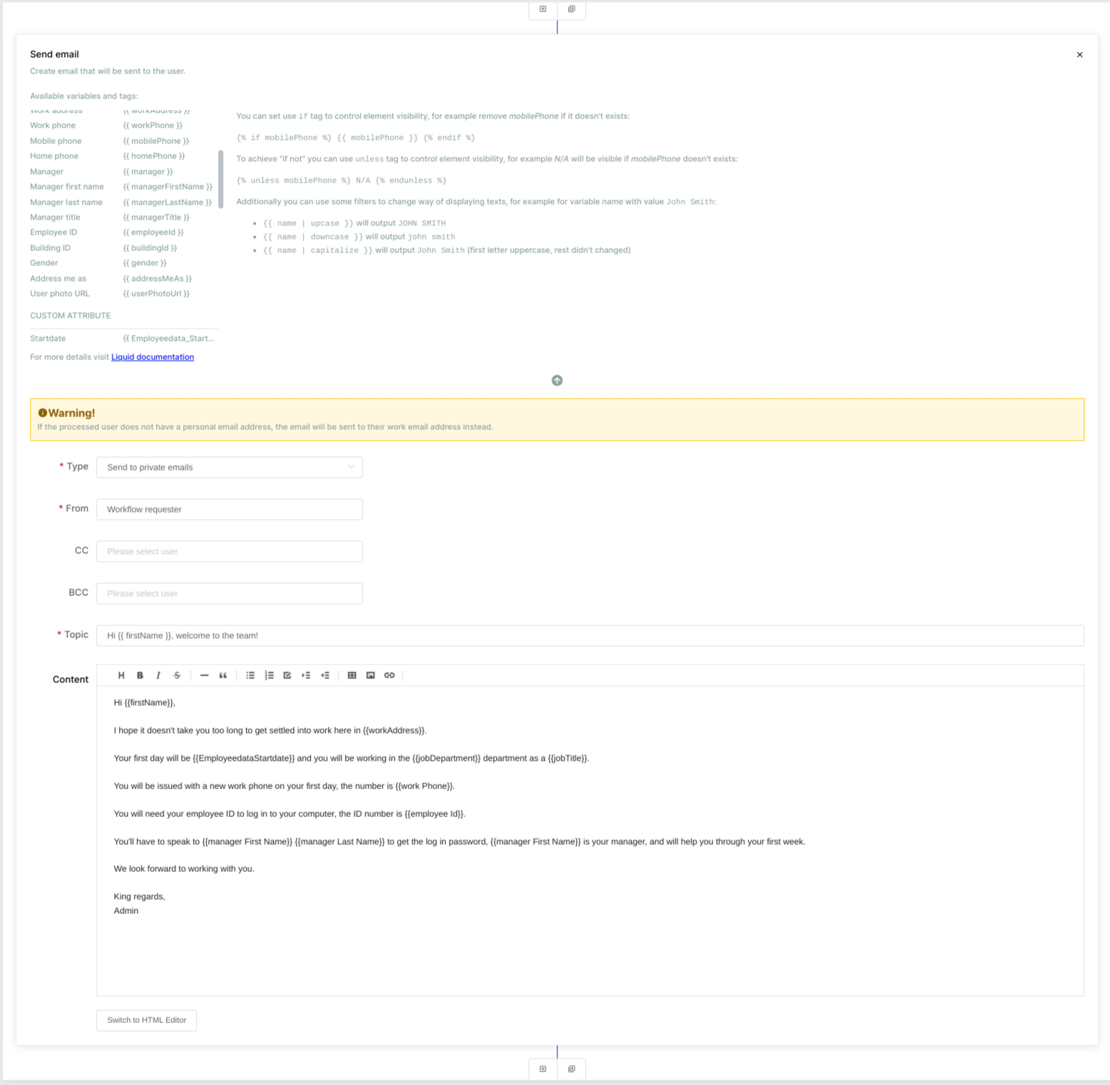 Personalize Mass Emails to Domain Users in GAT Flow