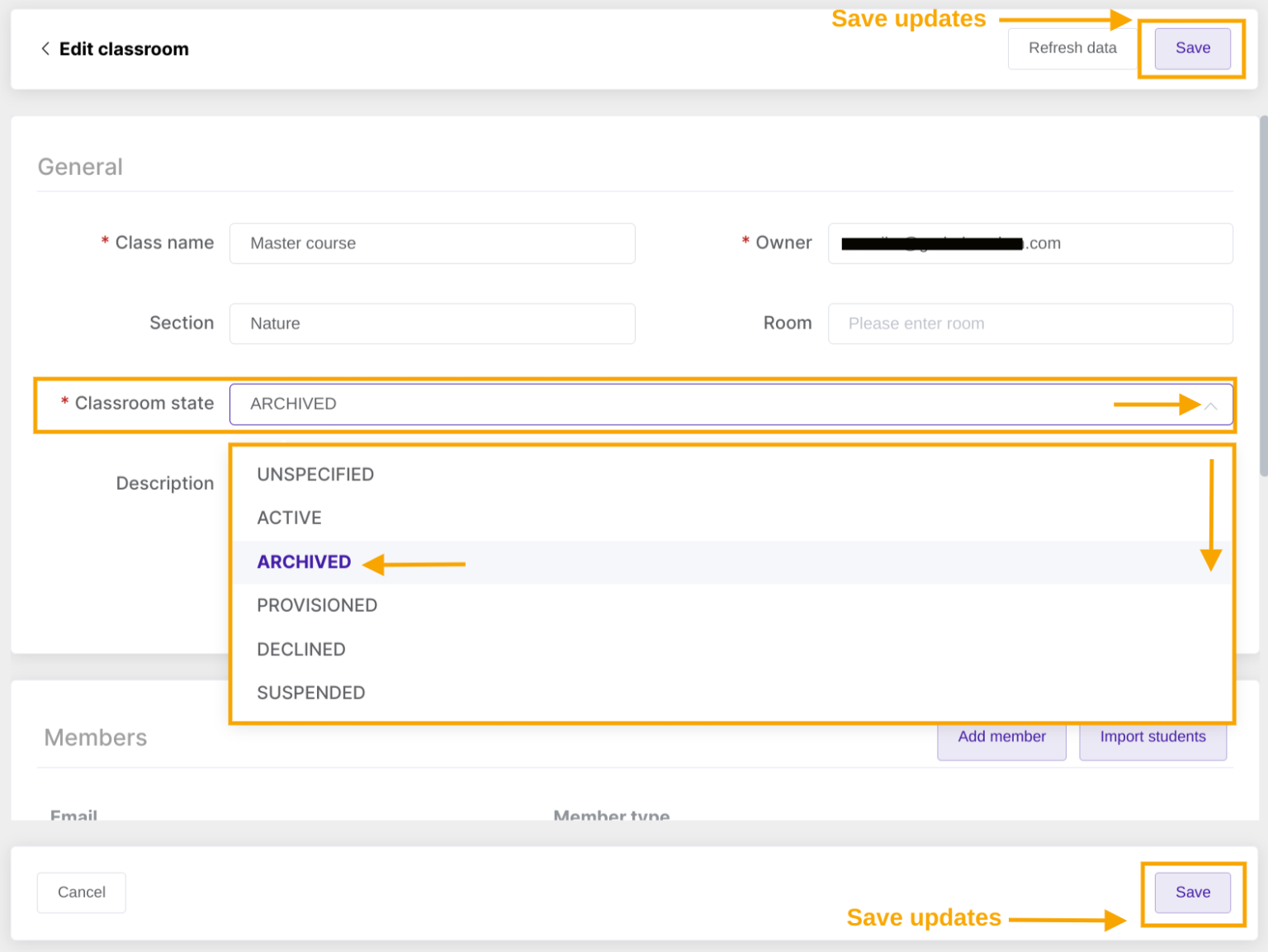 Archive Google Classroom in GAT Flow