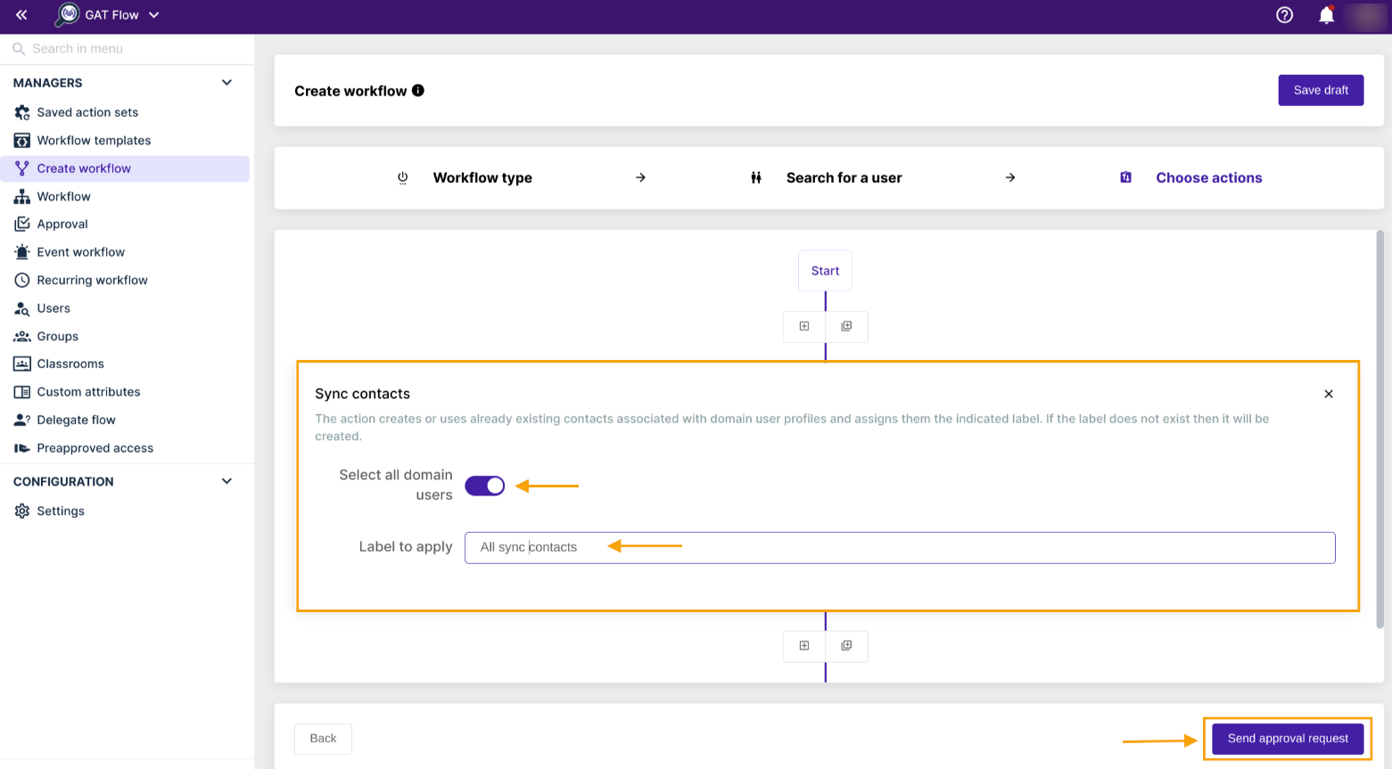 Sync Domain Contacts to User in Google Workspace via GAT Flow